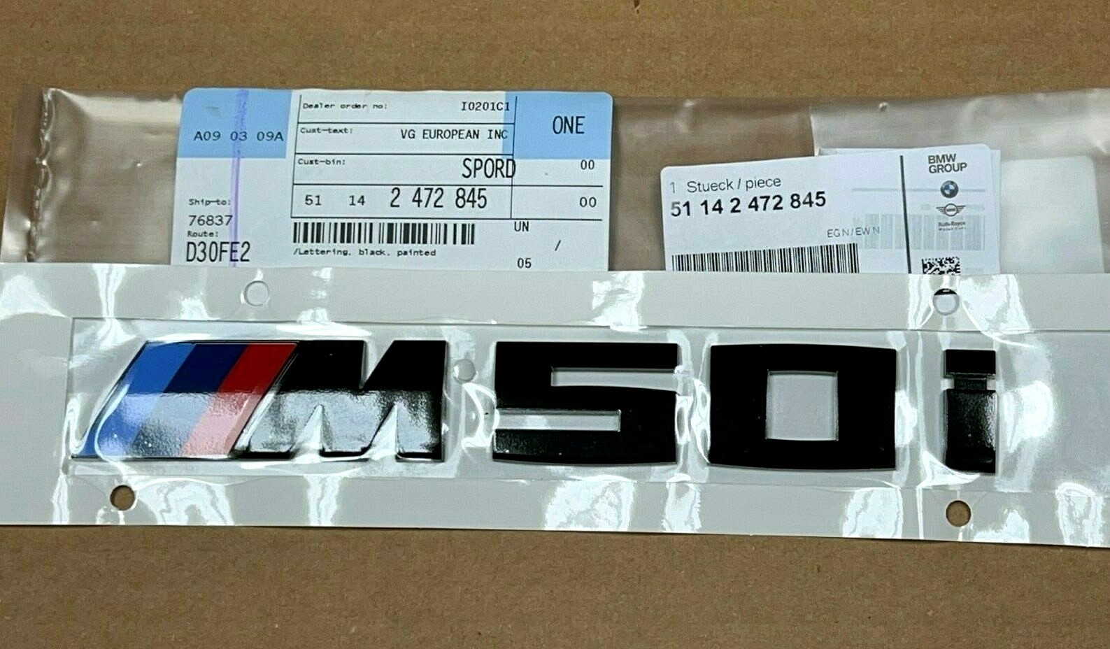 BMW Genuine G05 X5 BLACK Trunk Emblem "X5 M50i" Lettering Decal Badge ...