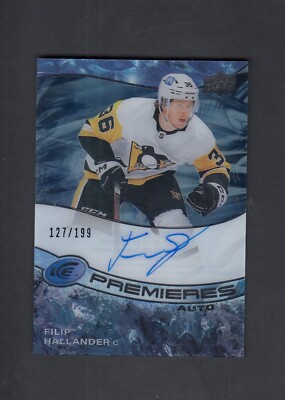 2022-23 UD Ice Rookie Premieres Auto Penguins #IPA-FH - FILIP HALLANDER ...