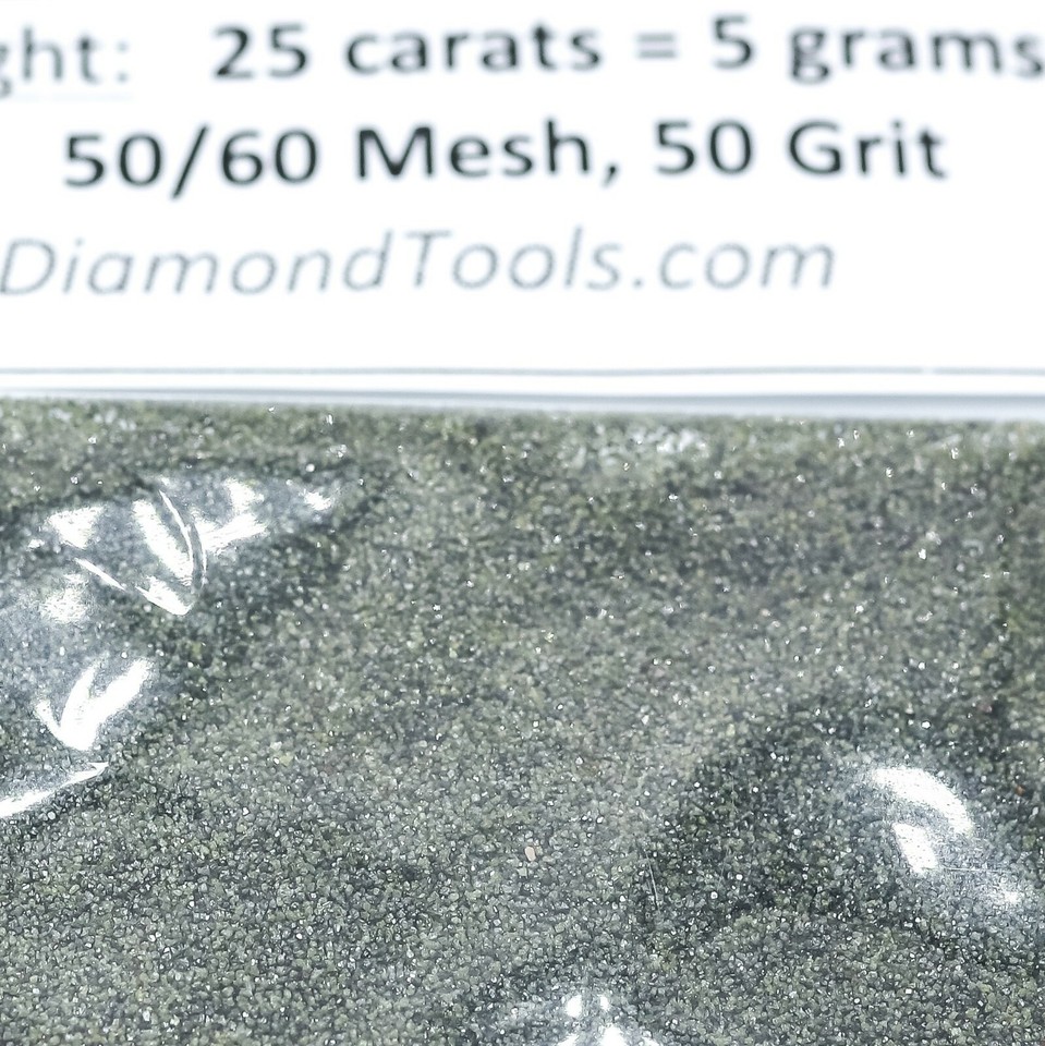 TechDiamondTools Diamond Powder 50 Grit 300-250 Microns, 25 Carats = 5 ...