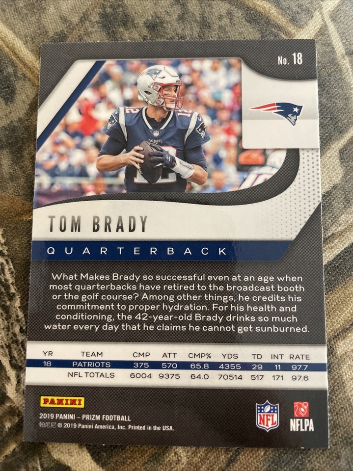 Tom Brady 2019 Panini Prizm Base #18 New England Patriots BUCCANEERS | eBay