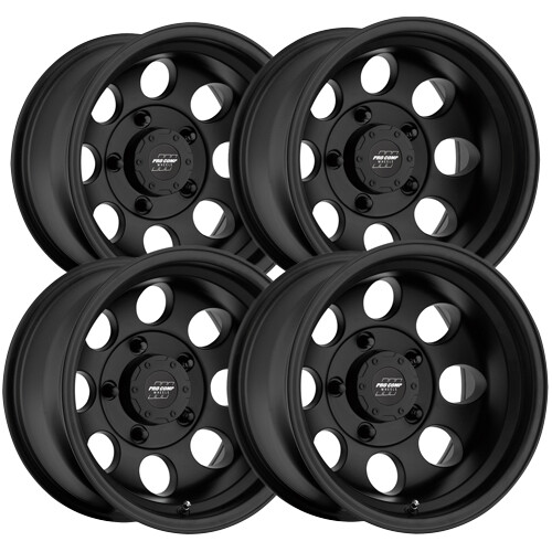 (Set-4) Pro Comp PA69 Vintage 15x10 5x5.5" -47mm Flat Black Wheels Rims ...