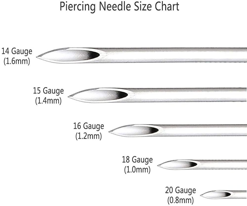 Disposable Piercing Needles Navel Nipple Ear Nose Lip Piercing Needles ...