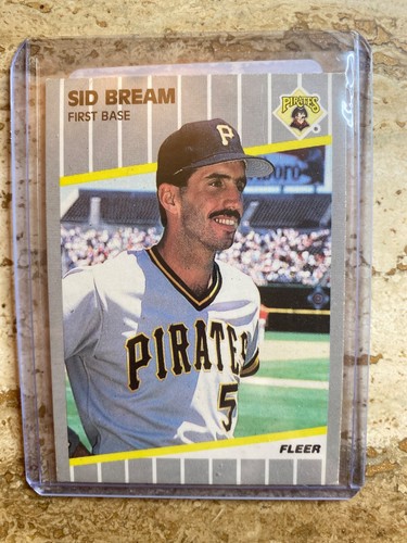 Sid Bream Pittsburgh Pirates Fleer Baseball Card 1989 #204 First Base ...