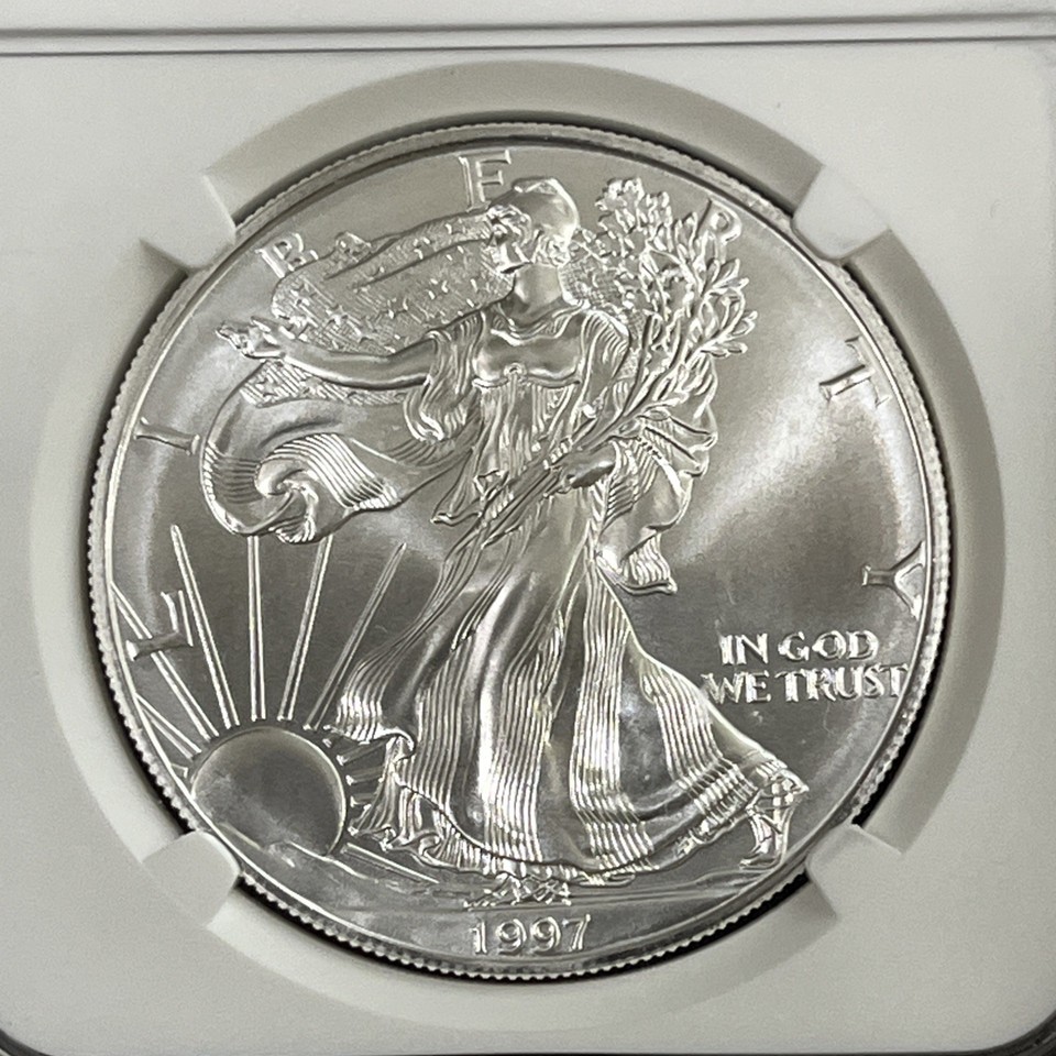 1997 MS 69 Silver Eagle EARLY PRODUCTION Struck In 1996 NGC lists Value ...