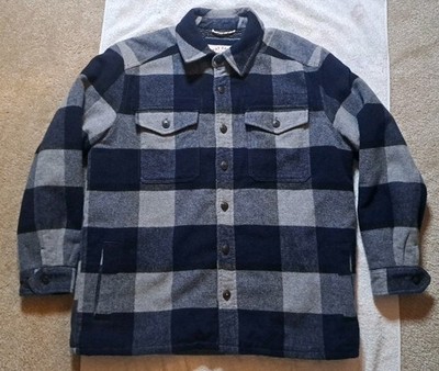 Fat Face Jacket Mens Size XL Grey Blue Wool Plaid Borg Sherpa Lined ...
