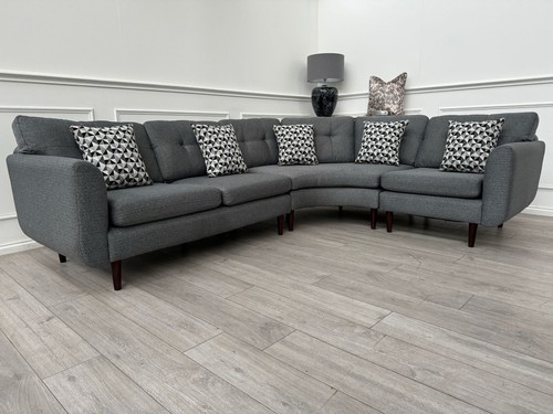 DFS French Connection Grey Fabric Corner Sofa | eBay UK