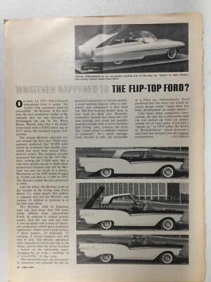 FordArt36 VINTAGE Original Article Racing 1957 Ford Retractable Hardtop ...