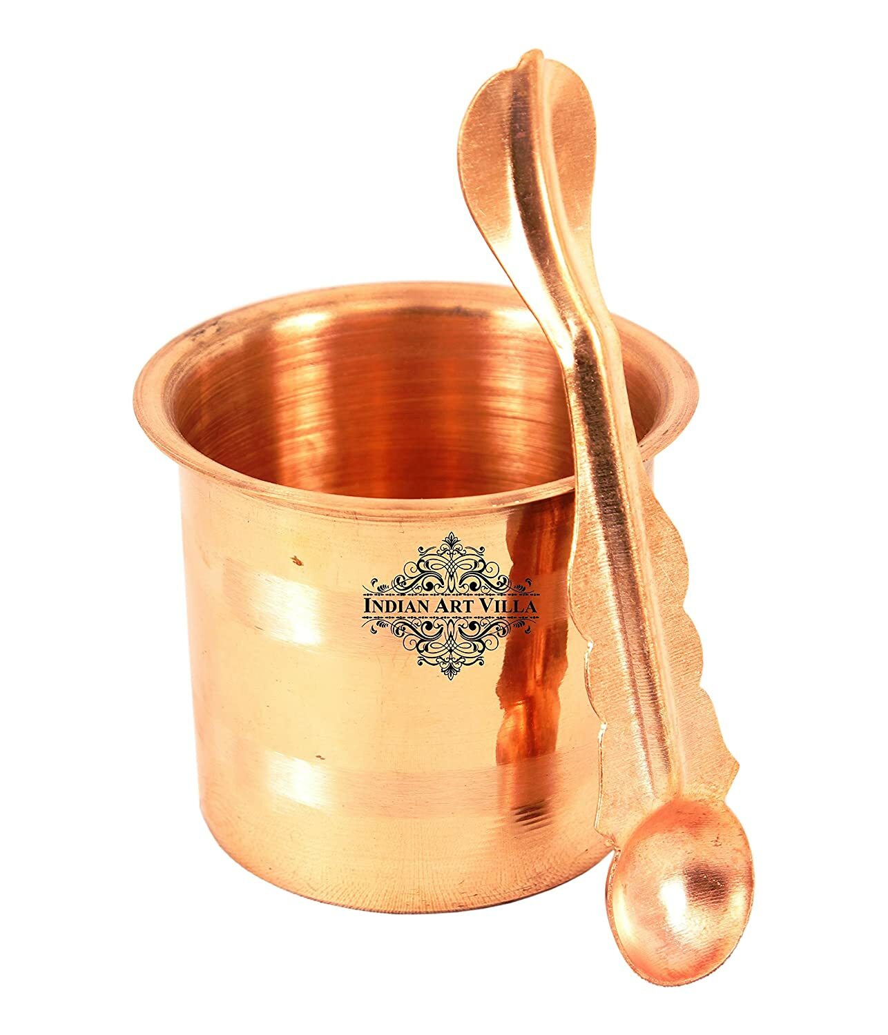 Copper Pooja Puja Worship Patra Cup Bowl With Spoon (2.5 x 3 inch ...