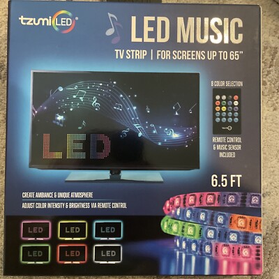 Tzumi Illumination Sound-Activated LED 6.5 ft. Light Strip with Remote ...