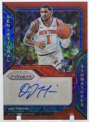 💥OBI TOPPIN AUTO ROOKIE 2020-21💥PANINI PRIZM RED CHOICE AUTOGRAPH PRIZM ...