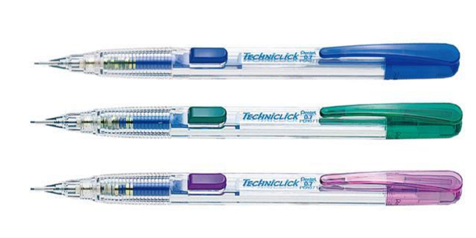 Pentel Mechanical Pencil Side Button Techniclick 0.7mm Eraser PD107T ...