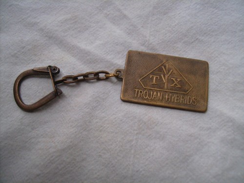 Vintage Trojan Hybrids Seed Corn Brass Advertising Key Chain | eBay
