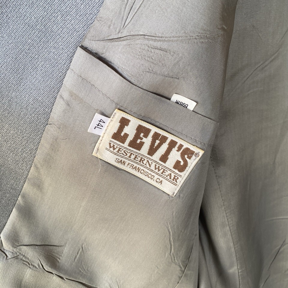 80s 90s Levi's Blazer Mens 44 Long Western Wear VTG Yoked Dressy Sport ...