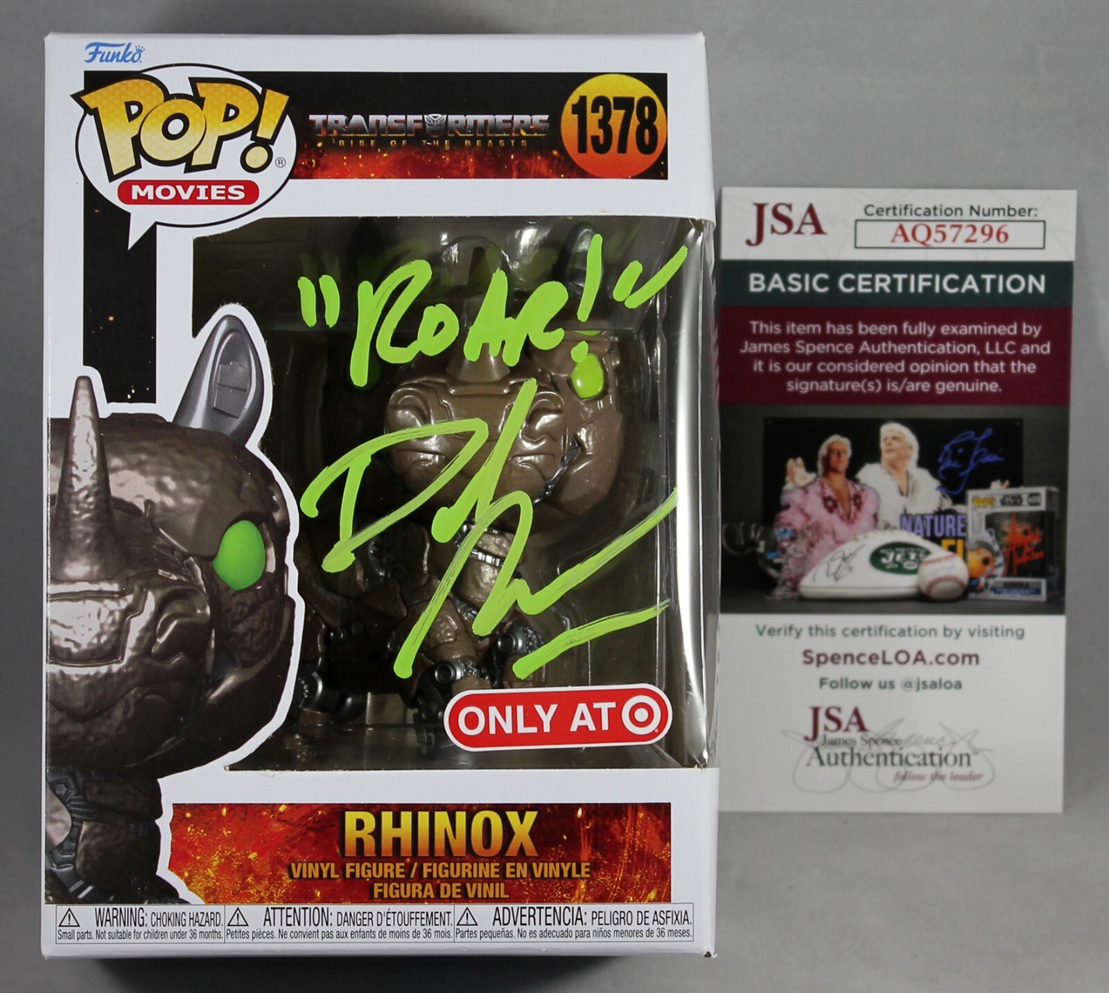 DAVID SOBOLOV SIGNED RHINOX TRANSFORMERS FUNKO POP FIGURE AUTOGRAPHED ...