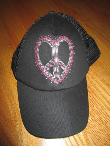 PEACE SIGN - LOVE Heart (Adjustable Snap Back) Mesh Cap | eBay