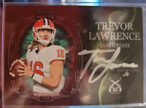 2021 Wild Card Matte NFL TREVOR LAWRENCE Smoking Guns GREEN Rookie Auto ...