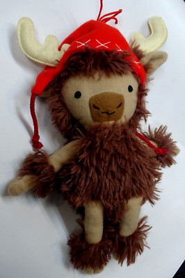 Vintage Hallmark MopTops Plush Shaggy Moose w/Hat 14" Soft Rag Doll ...