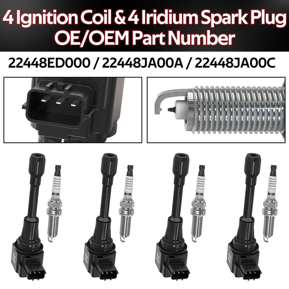 2007-2019 Nissan Sentra 2008-2020 Rogue 4 Ignition Coil Set 224481KT1A ...