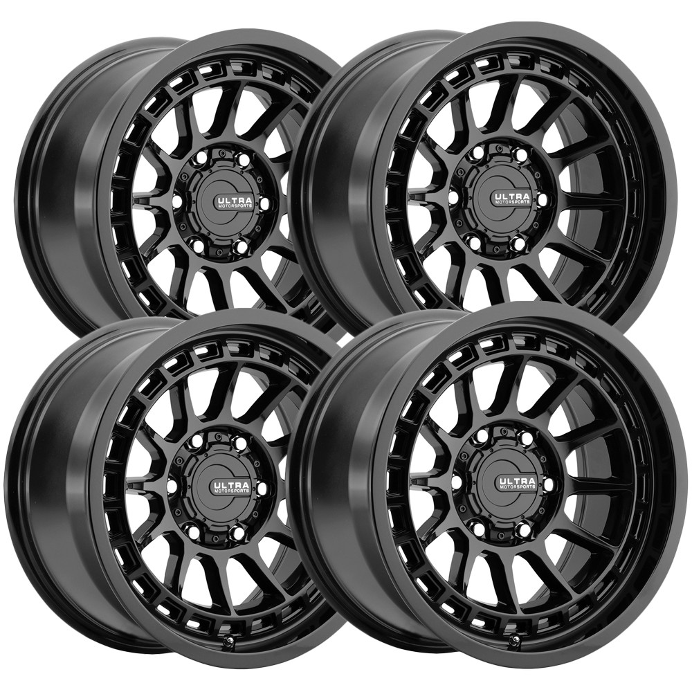 (Set of 4) Ultra 116 Atlas 18x9 6x135 +18mm Gloss Black Wheels Rims 18 ...