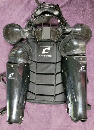 Champro CG108-B Adults Baseball Catcher’s Umpire Face Mask+knee+Chest ...