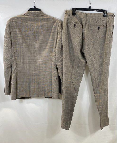 Reiss Men's Oscar 2-Piece Suit Set Brown Glen Plaid Wool Blend 36R ...