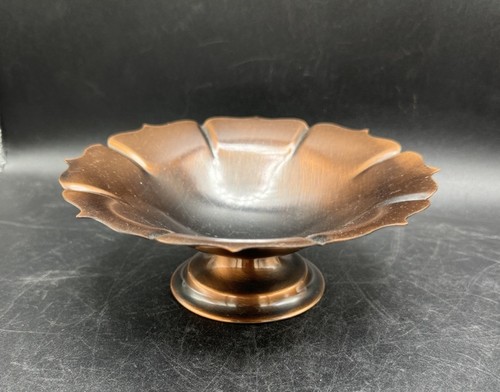 Copper Pedestal Candy Dish Ruffle Edge Coppercraft Guild 6” | eBay