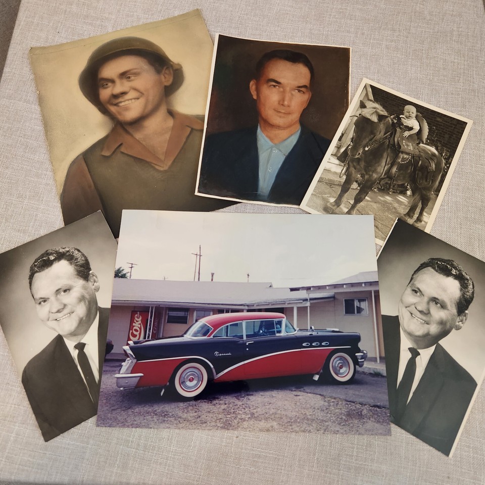 Vintage Lot of 11 Old Time Colorized B&W Photos Baby Veteran Classic ...