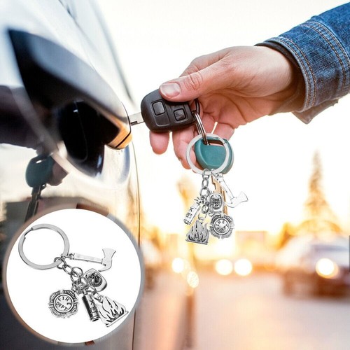 Metal Fire Fighting Keychain Keyring Firefighter Key Pendant | eBay ...
