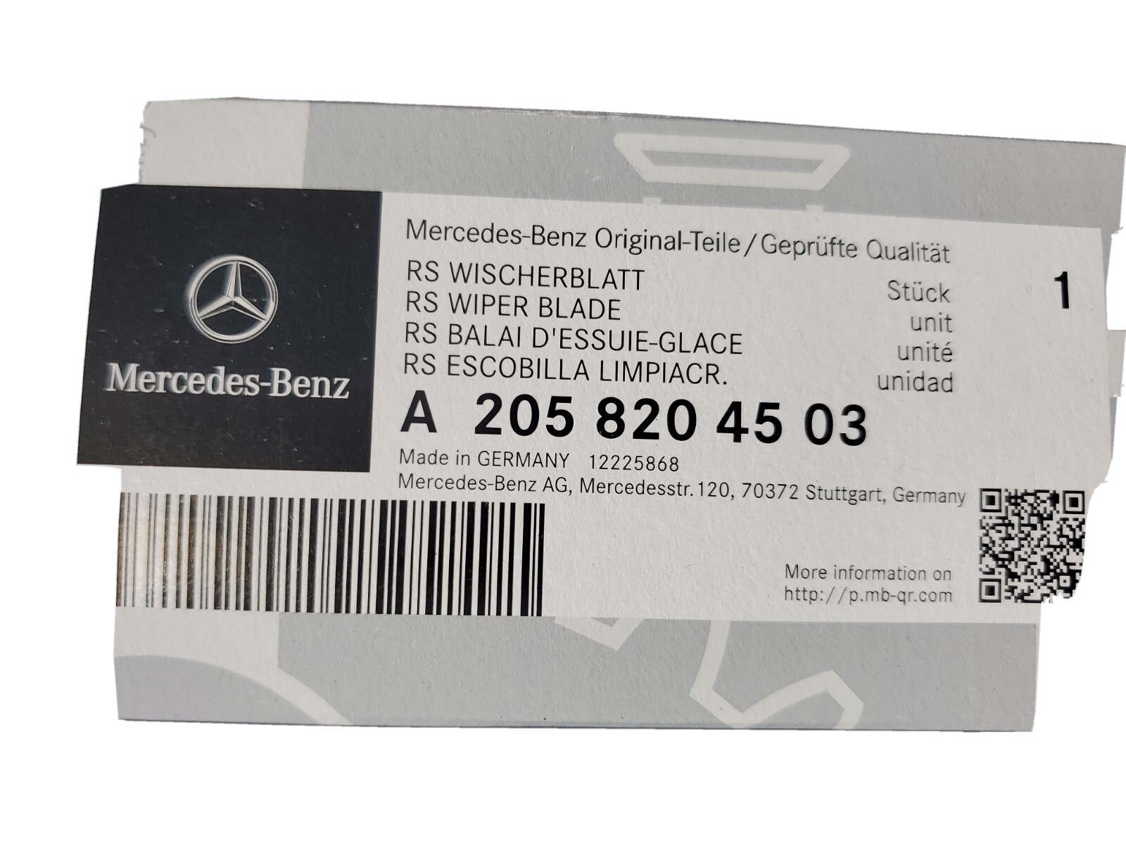 Genuine Mercedes-Benz RS Wiper Blade 2058204503 for sale online | eBay
