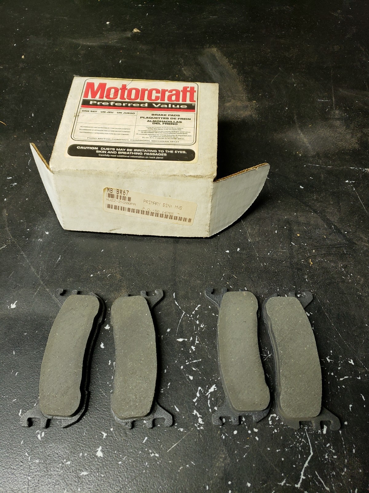 Disc Brake Pad rear GENUINE MOTORCRAFT BR-67 , BR67 XU2Z-2V200-PA ...
