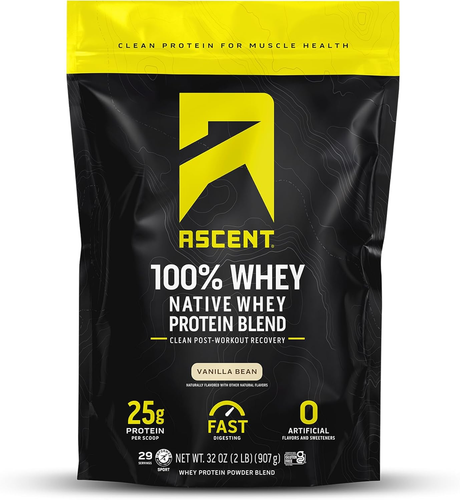 Ascent 100% Whey Protein Powder - Post Workout Whey Protein Isolate ...