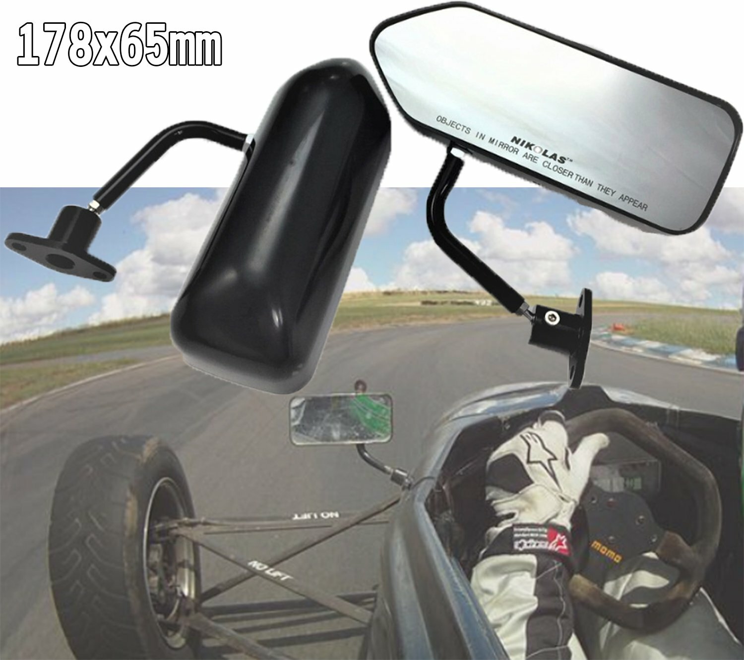 F1 Style Car Black ABS Racing side mirror Corolla AE86 Starlet Mr2 FRS ...