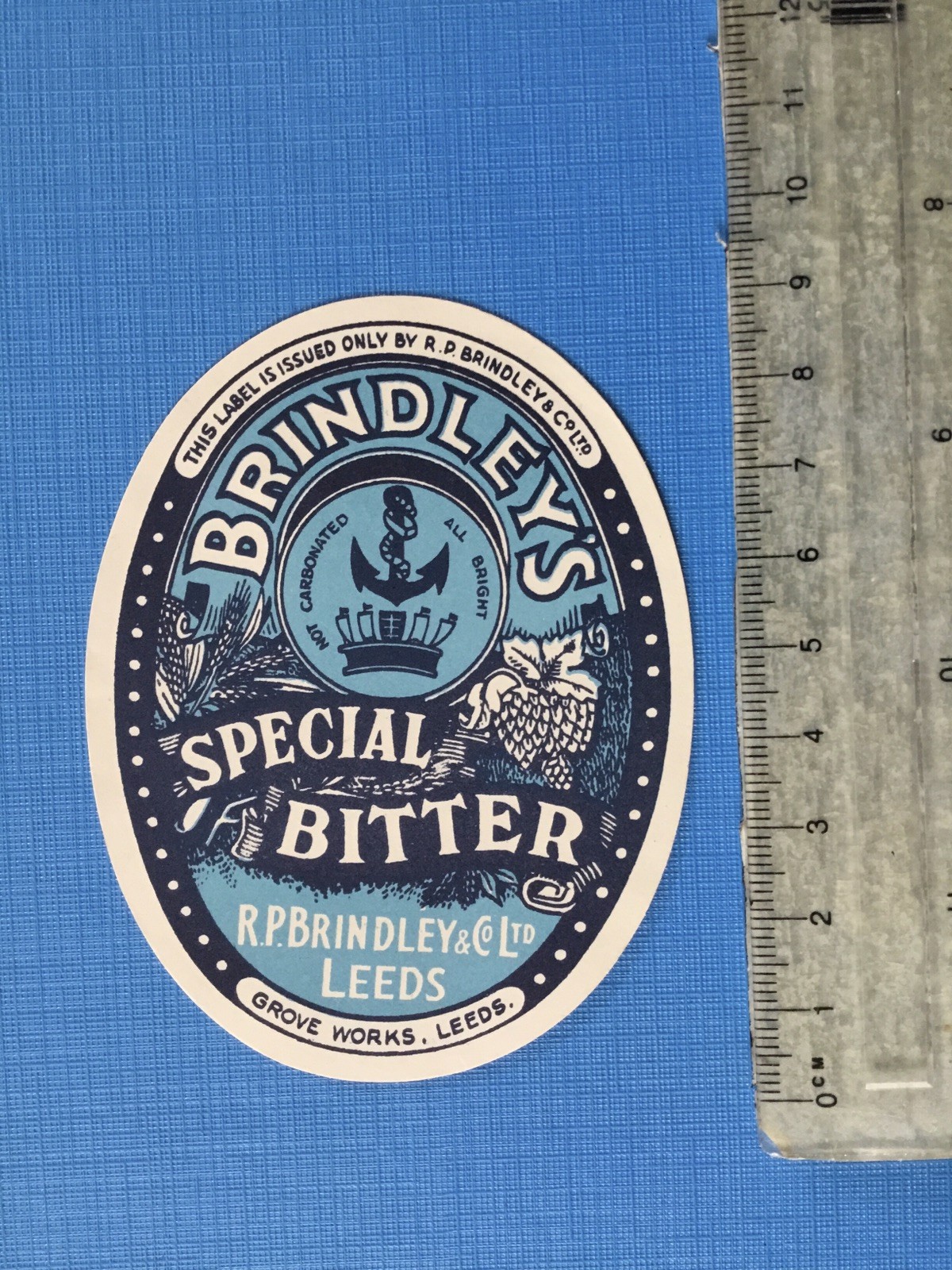 Unused Vintage R.P. Brindley Leeds Brewery Beer Bottle Label, Special ...