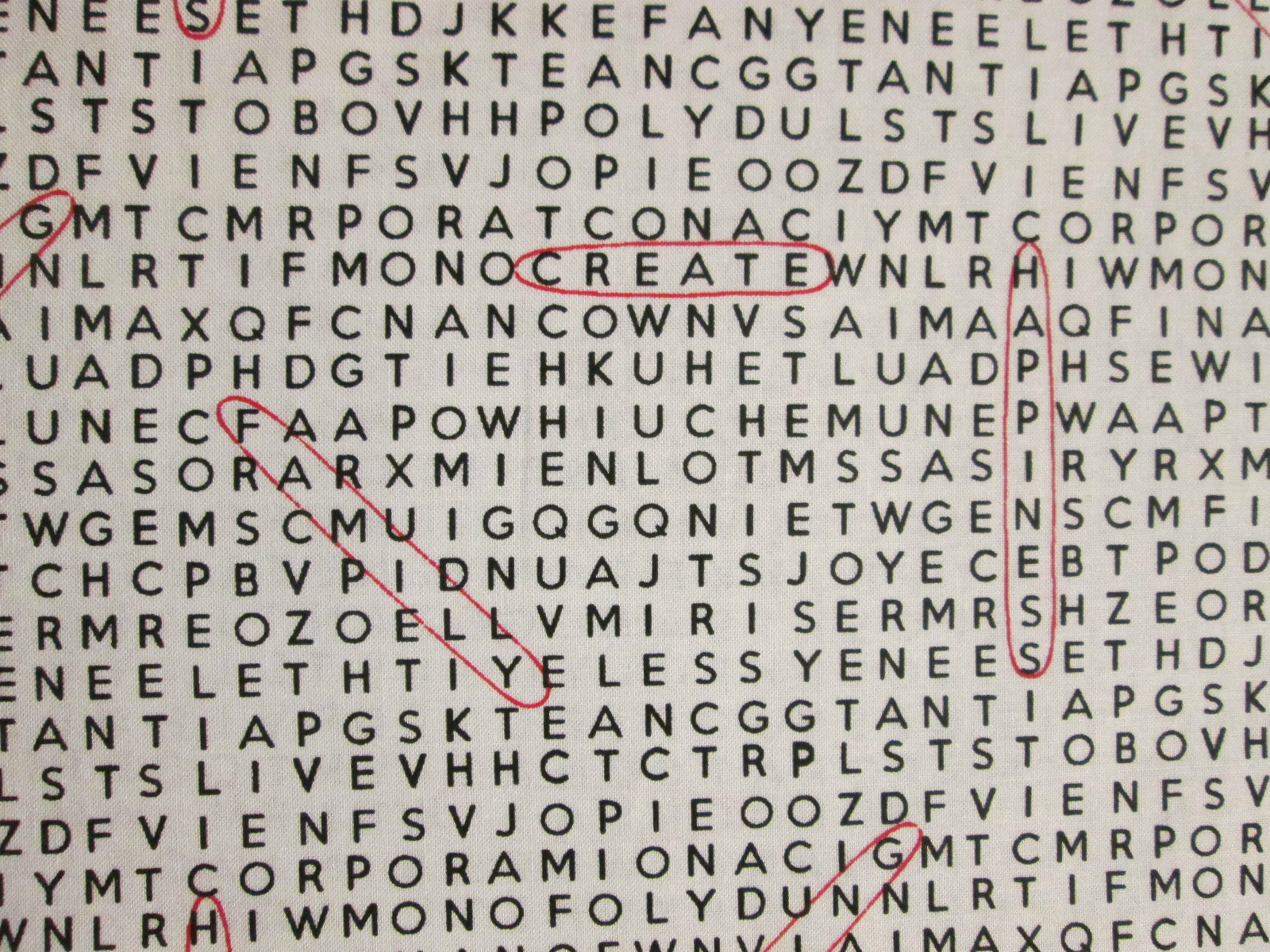 WORD SEARCH PUZZLE WHITE BLACK GAMES COTTON FABRIC FQ | eBay