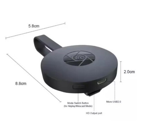 1080P Wi-Fi HDMI Dongle Screen Mirroring Device Stream Cast Video Audio ...