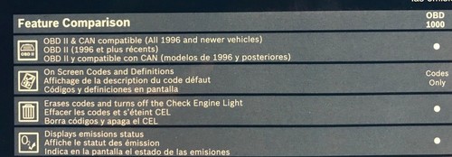 Bosch Pocket Scan OBD1000 OBD2 Code Reader Reads & Erase Engine Light ...