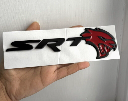 Dodge Challenger Charger SRT Hellcat Emblem Badge Gloss Black and Red ...