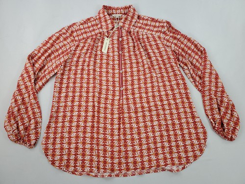 MAX STUDIO women shirt long sleeve top 2706G33 SNSCRCSF red buttons S ...