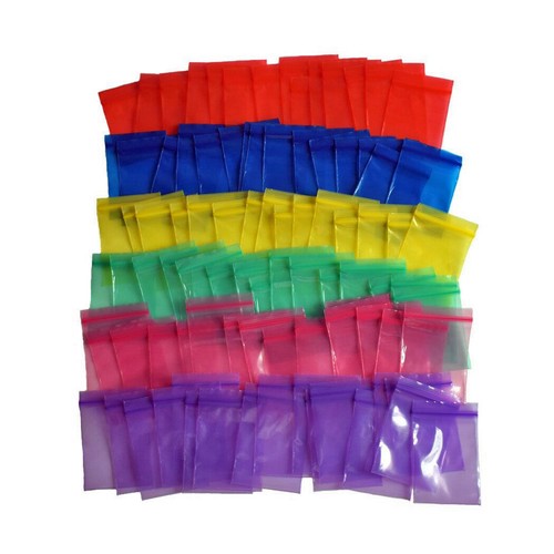 Multi-Colored 50mm Smelly Proof Bag Reusable Zip Lock Air Tight Baggies ...