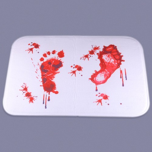 Blood Bath Mat Footprints Rugs Towel Bath Floor Mat Bloody Horror ...