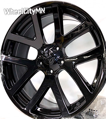 24 inch gloss black Dodge RAM 1500 SRT Viper OE replica 2223 wheels 5x5 ...