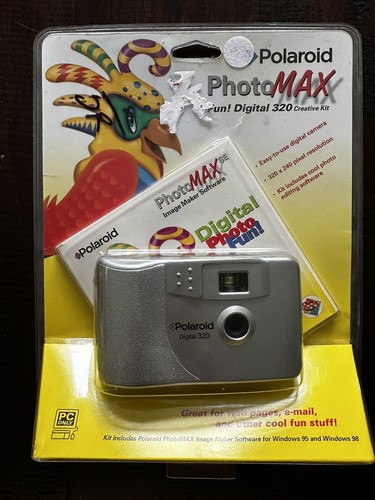 Vintage 1998 Polaroid PhotoMAX FUN! Digital 320 Camera - Silver, New In ...