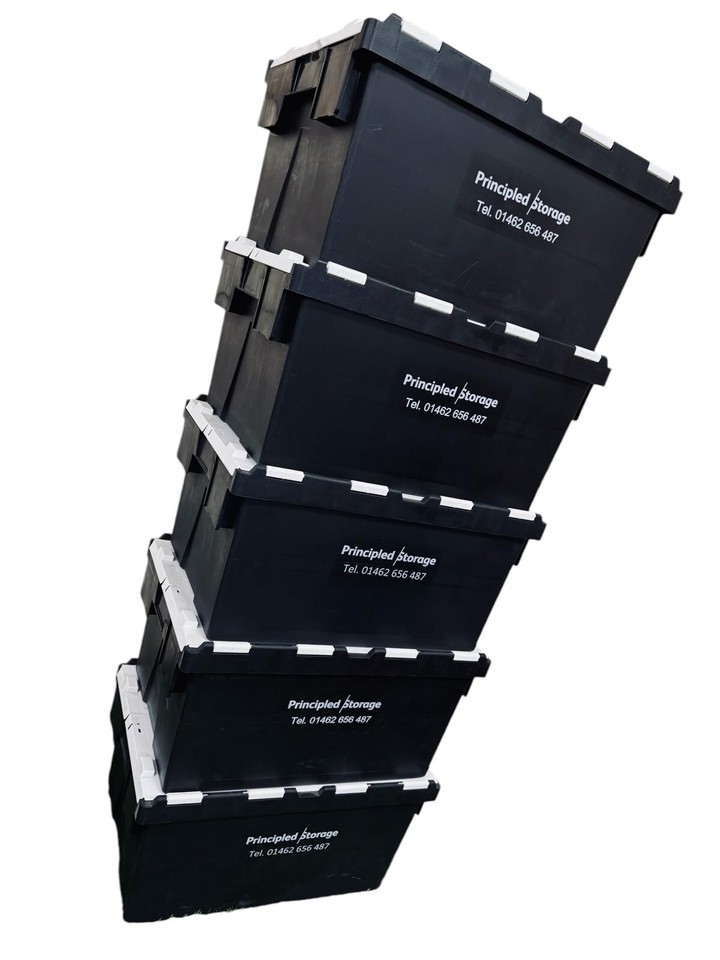 Large Tote Box With Lids 72 Litre Strong Storage Boxes 60 x 40 x 30 cm ...