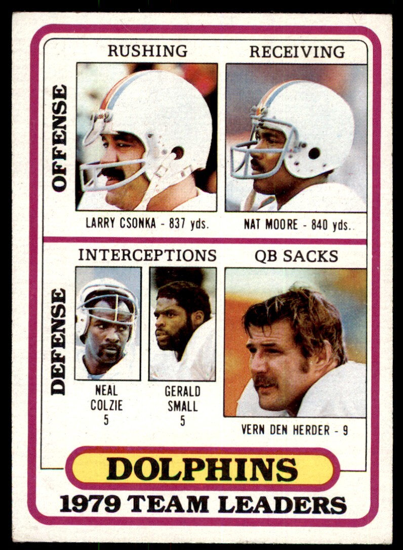 1980 TOPPS LARRY CSONKA/NAT MOORE/NEAL COLZIE/GERALD SMALL/VERN DEN ...