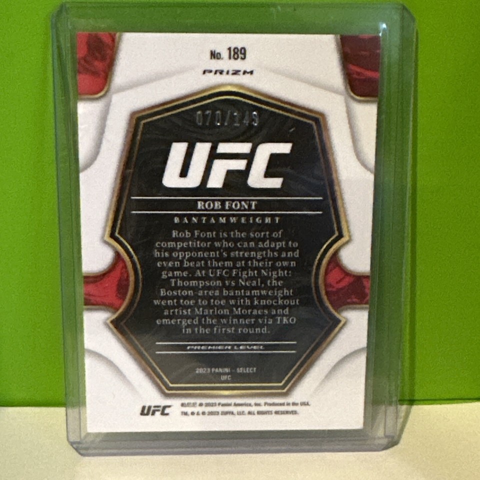 2023 Panini Select UFC - ROB FONT #189 - Maroon Red Prizm #’d /149 ...