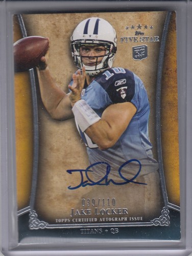 JAKE LOCKER 2011 Topps Five Star Rookie Autograph #FSFAJL 39/110 RC ...