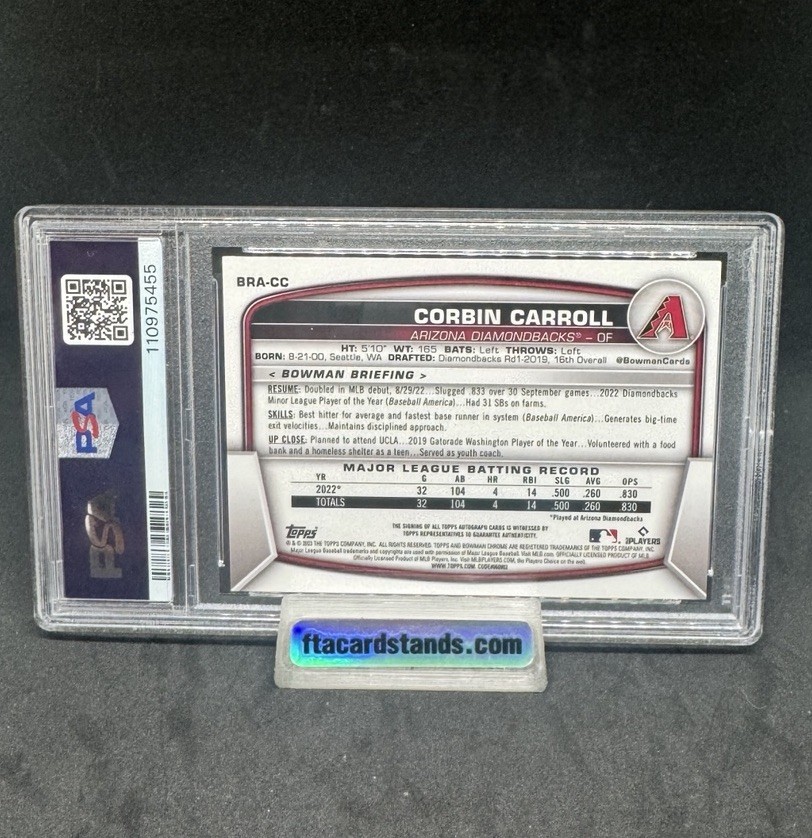 2023 Bowman Mega Box Corbin Carroll Chrome Rookie Autograph PSA 10 /99 ...