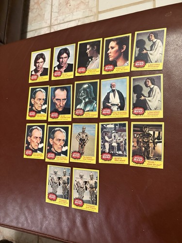 Lot of 17 STAR WARS, YELLOW BORDER TRADING CARDS mint condition bargain ...