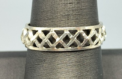 Sterling Silver Open Lattice Work Band Ring-Sz. 9 | eBay