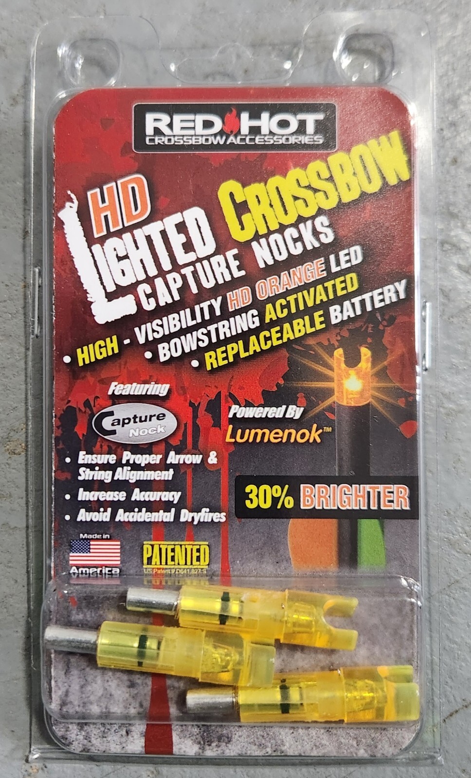 4 Pack- Parker Red Hot Illuminated Capture Nick Orange Lighted Nocks ...